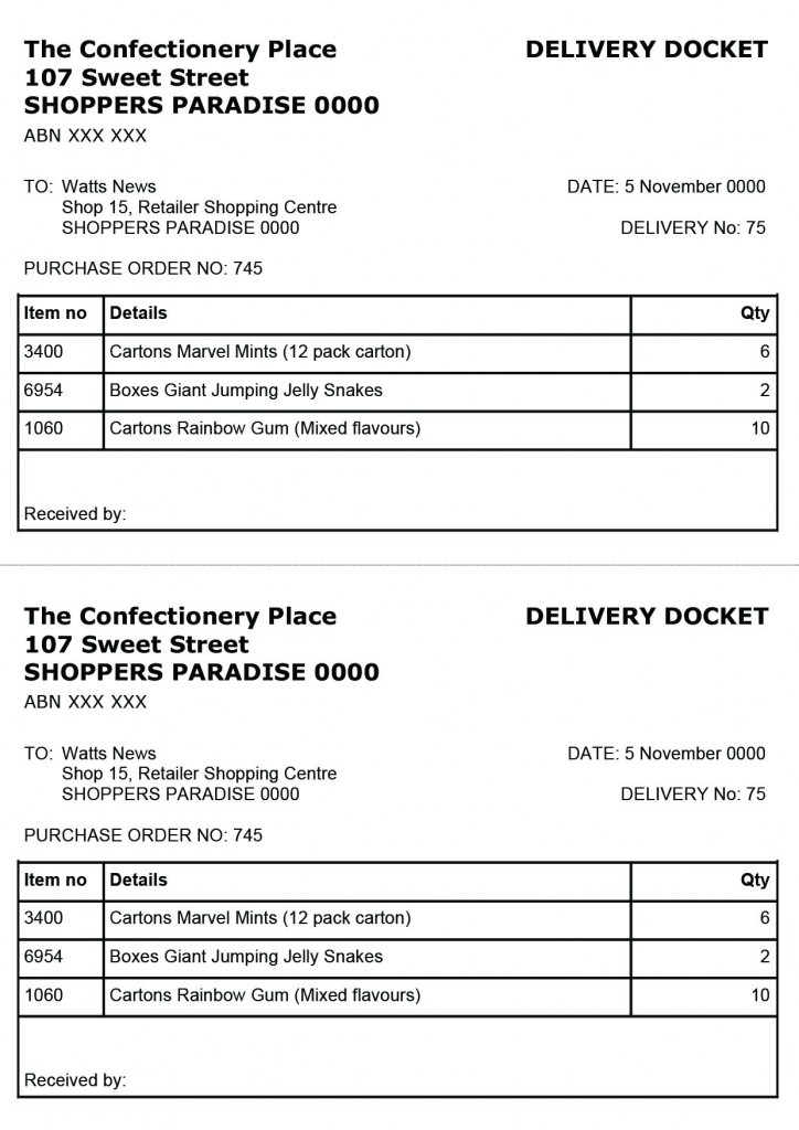 Delivery Docket Perforated Paper Solutions